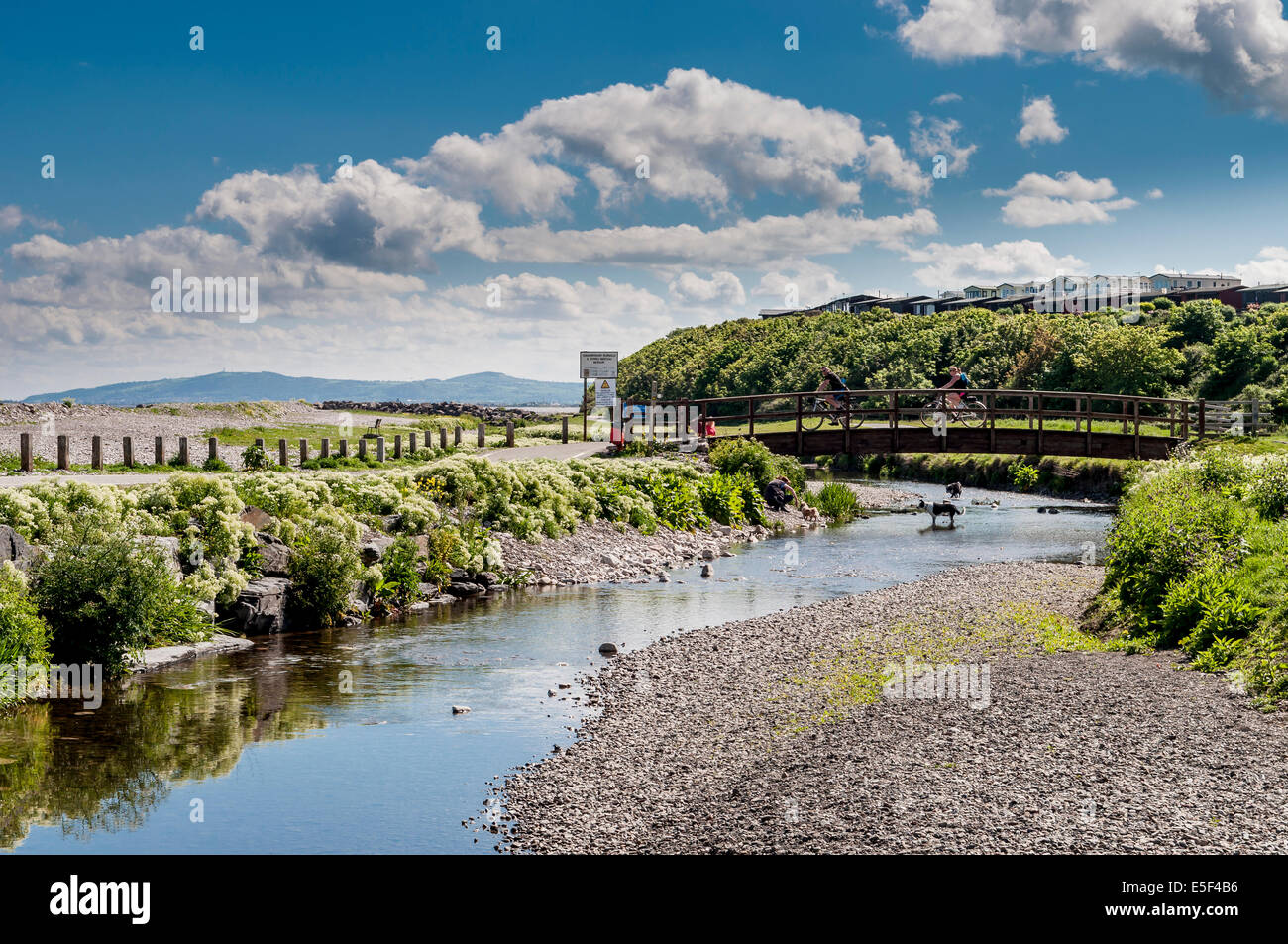 River Dulas on the coast at Llanddulas North Wales Stock Photo - Alamy