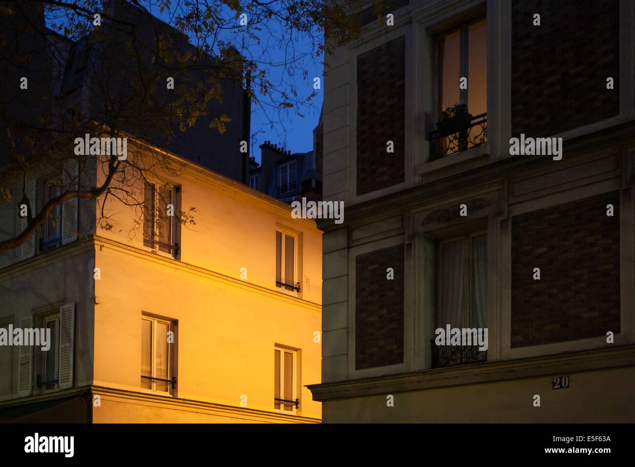 Place Denfert Rochereau in Paris at night Stock Photo - Alamy