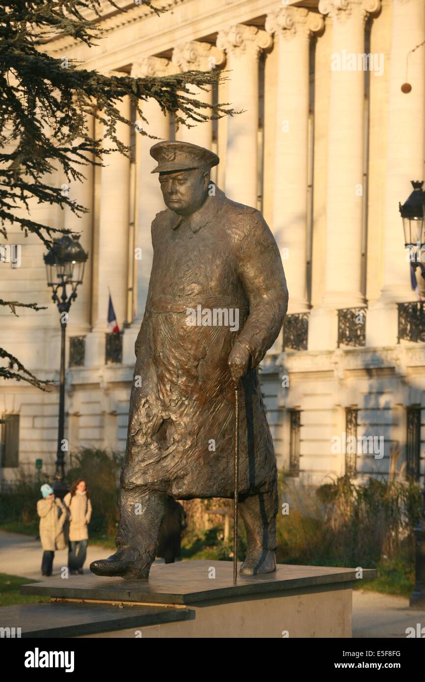 Avenue winston churchill sculpteur jean cardot date hi-res stock ...