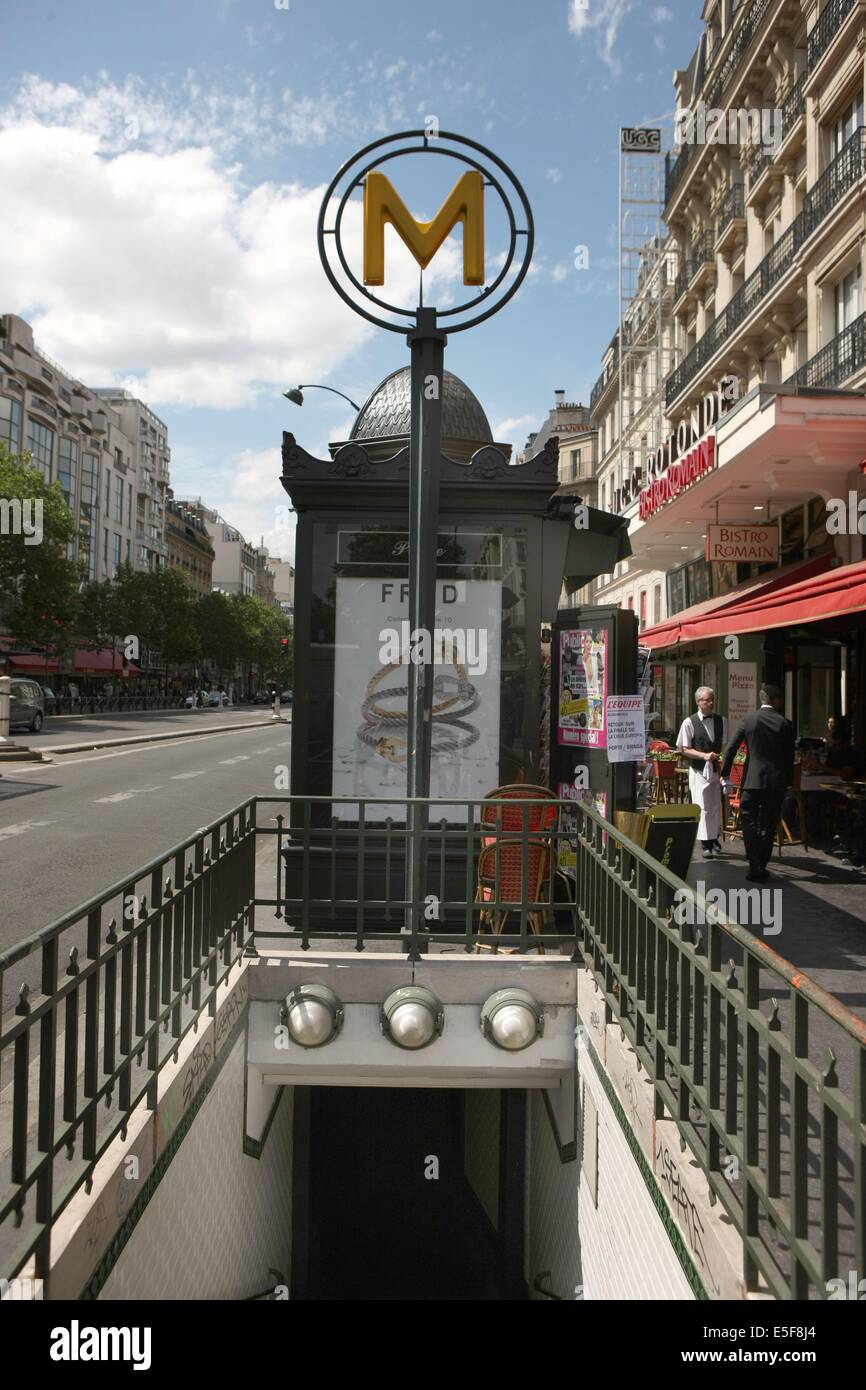 France, ile de france, paris 6e arrondissement, station de metro vavin ...