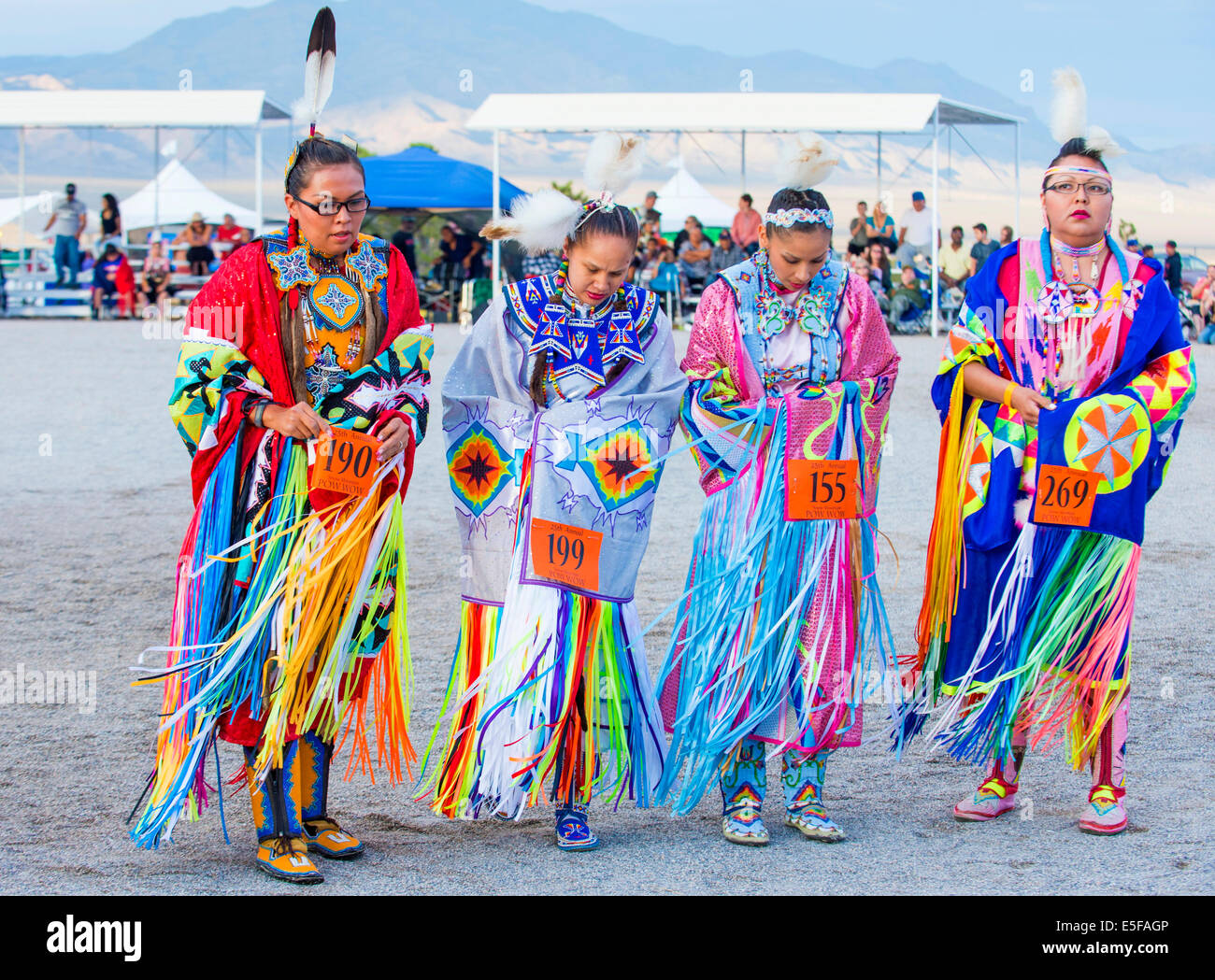 Native American women takes part at the 25th Annual Paiute Tribe Pow ...