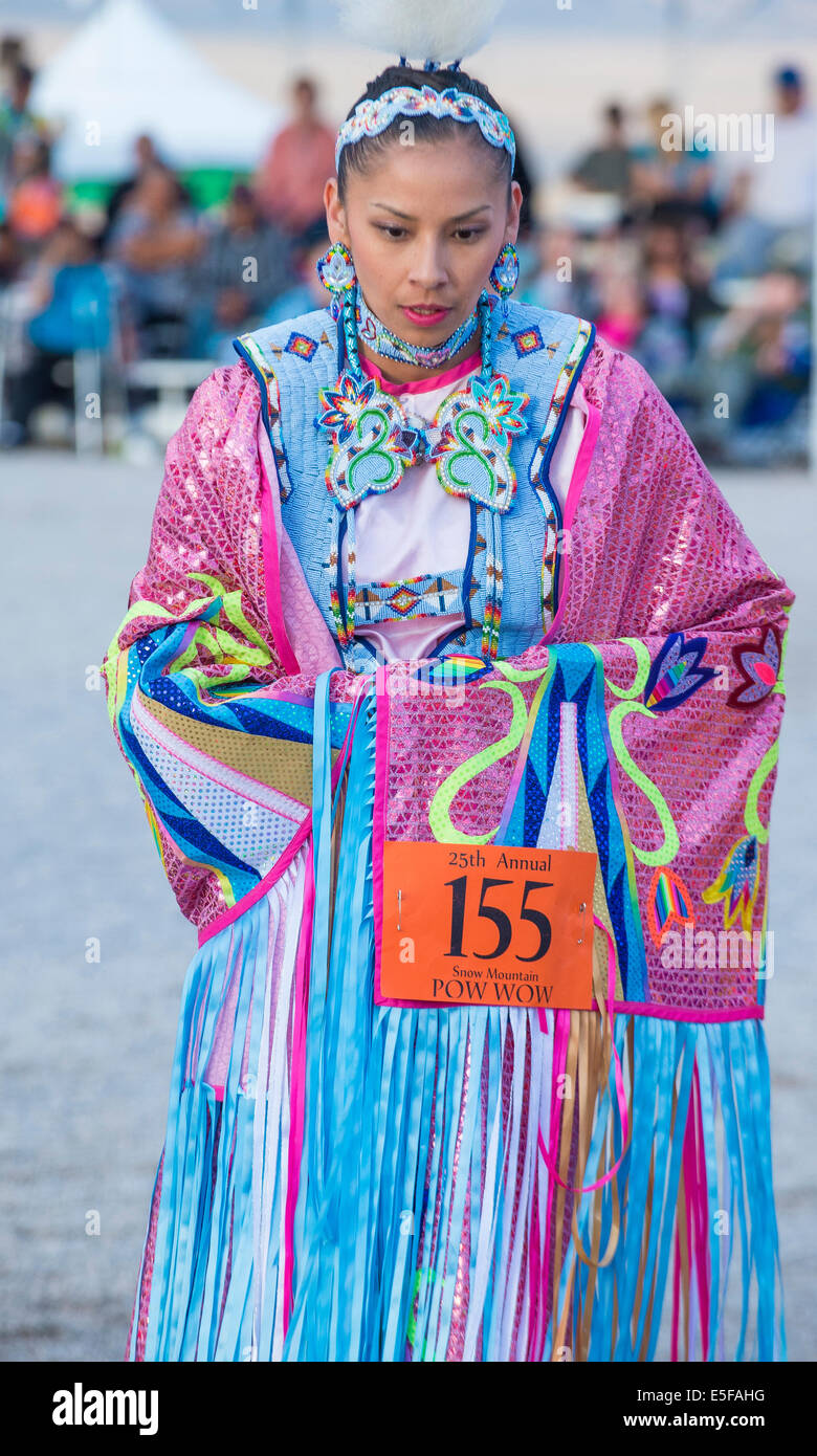 Native American woman takes part at the 25th Annual Paiute Tribe Pow ...