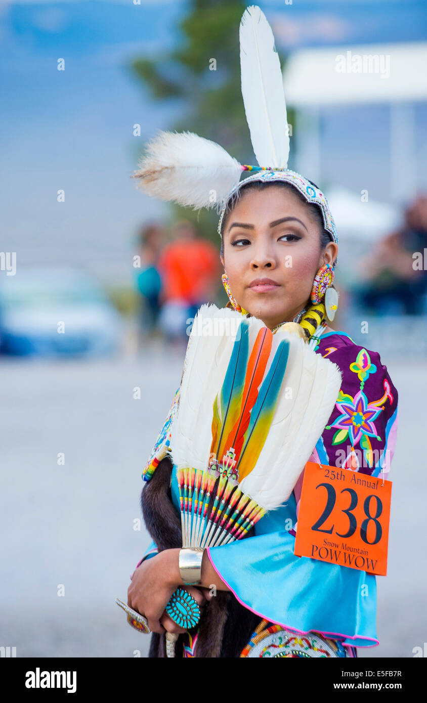 Native American woman takes part at the 25th Annual Paiute Tribe Pow ...