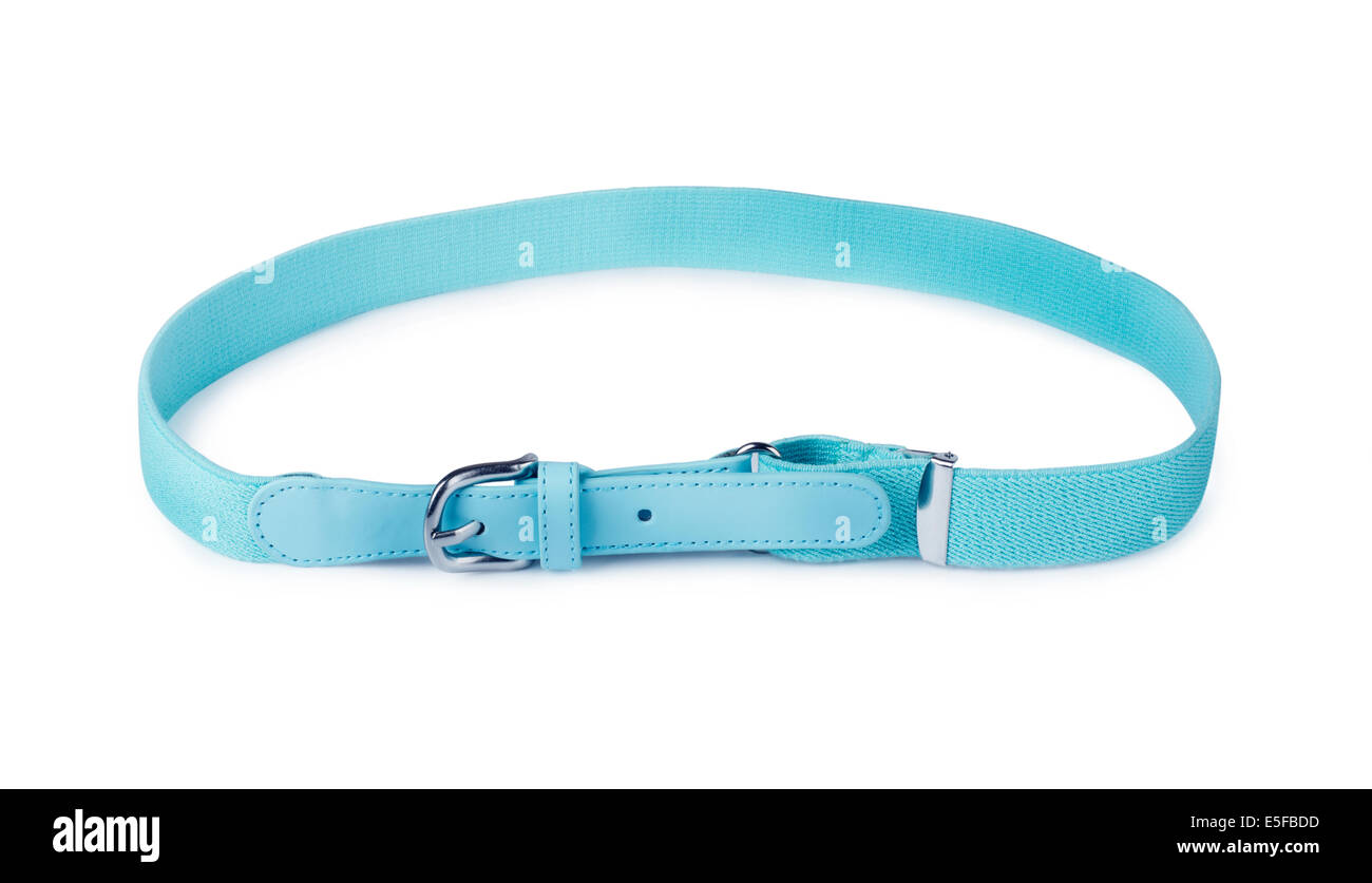 Blue belt on a white background Stock Photo - Alamy