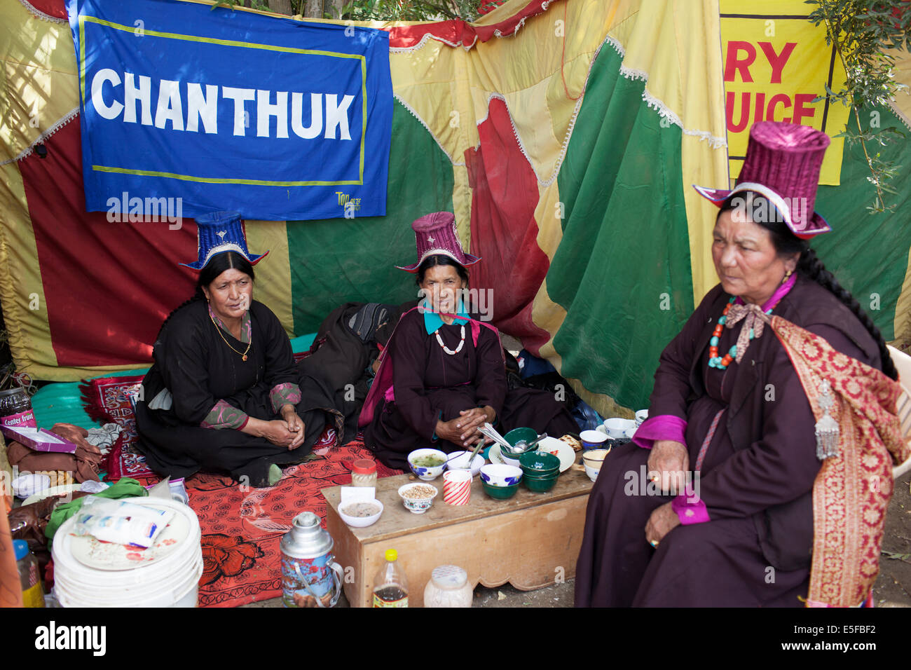 Ladakhi women in tradional dress in Leh Stock Photo - Alamy