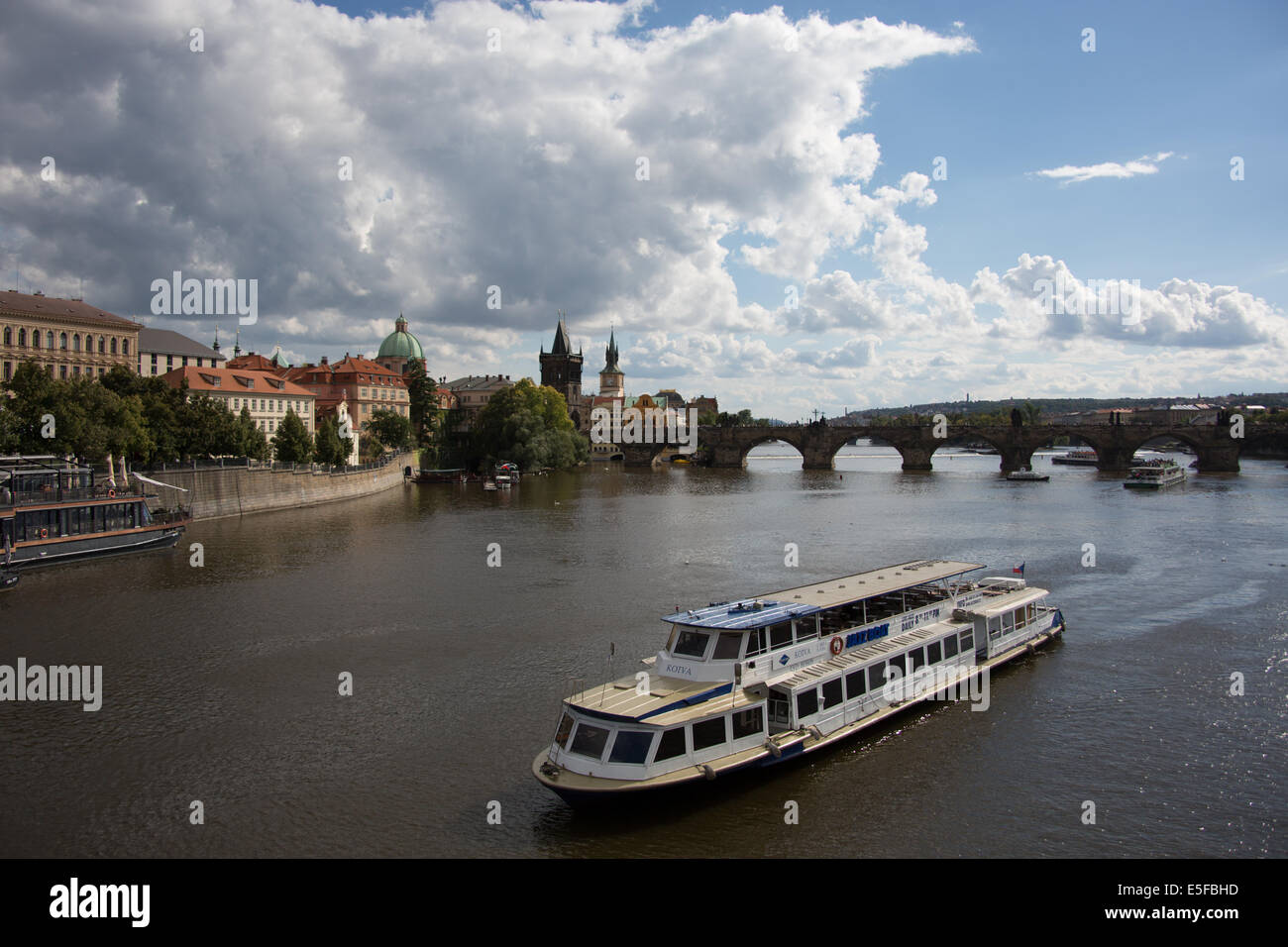 Charles Bridge from the Manesuv Most bridge in Prague Czech republic ...