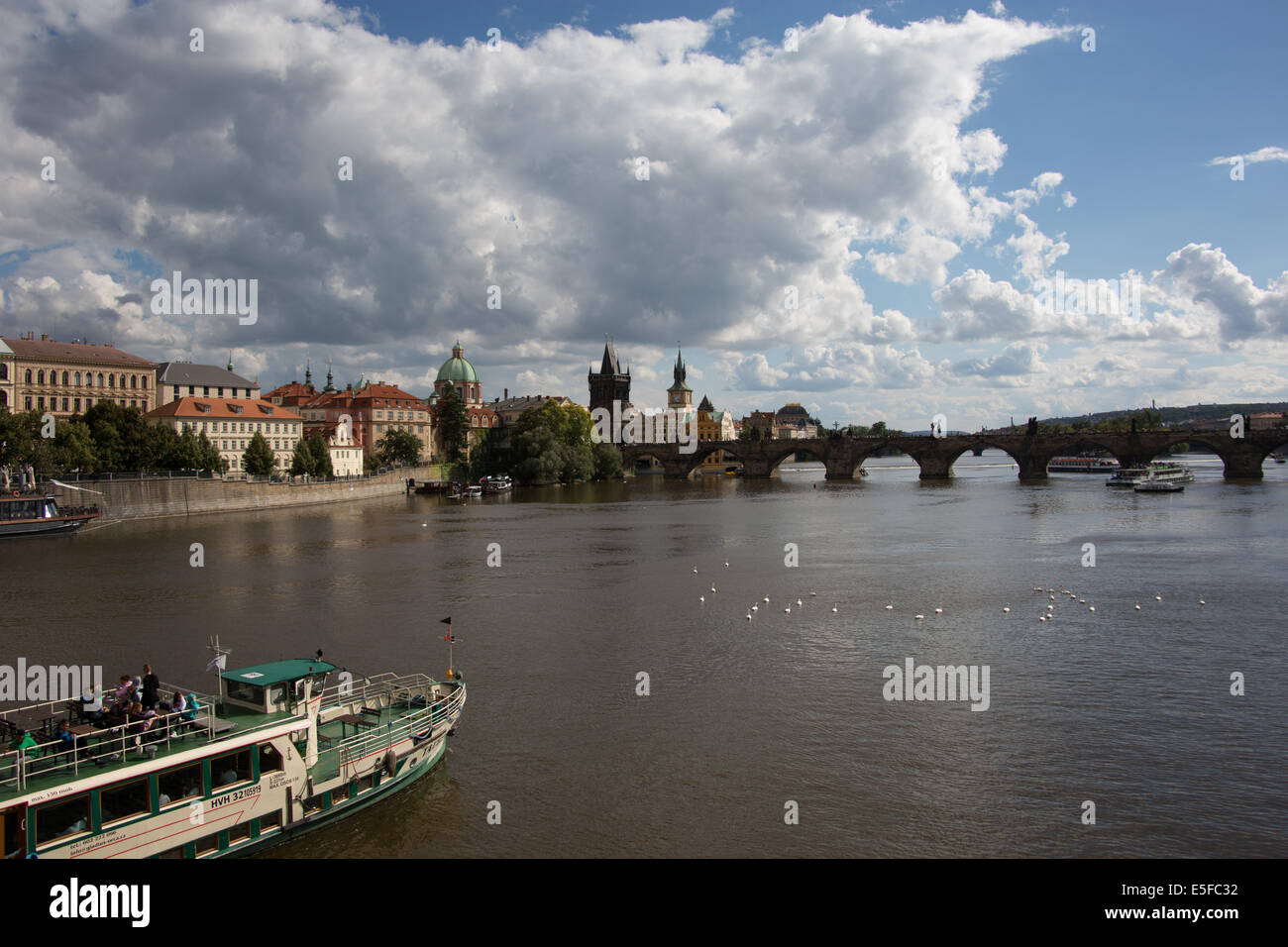 Charles Bridge from the Manesuv Most bridge in Prague Czech republic ...