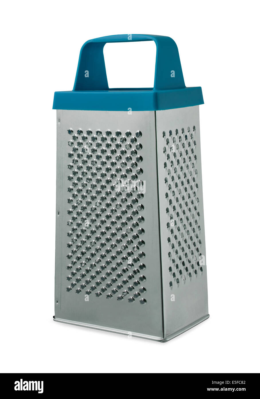 Blue grater on a white background Stock Photo - Alamy