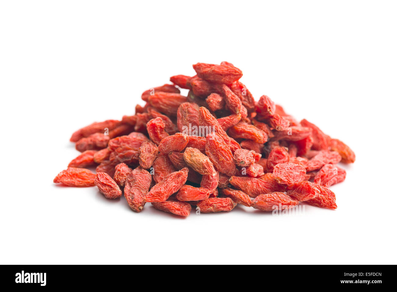 dried goji berries on white background Stock Photo - Alamy