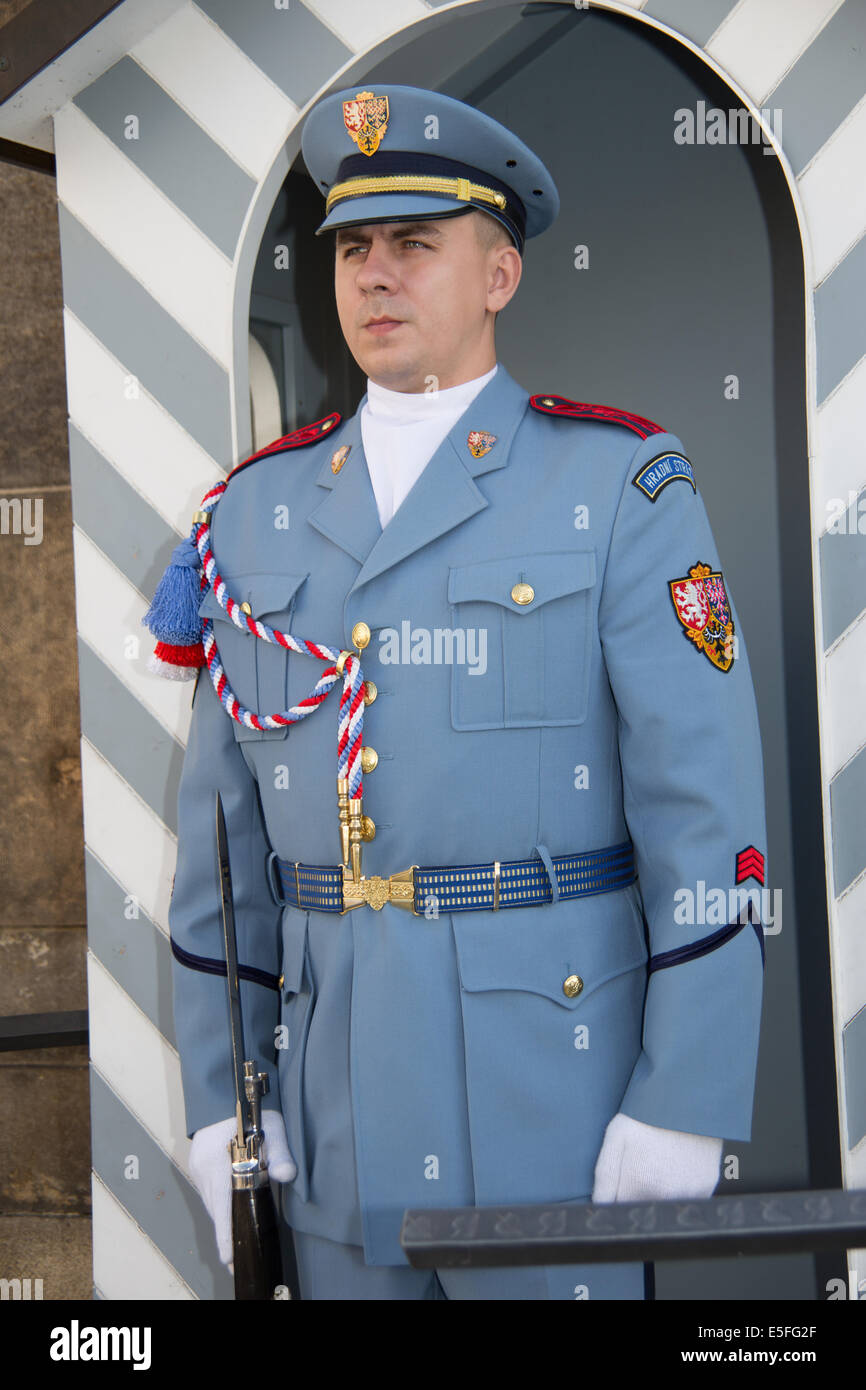 Ceremonial guard at The Royal castle in Prague, Czech republic Stock ...