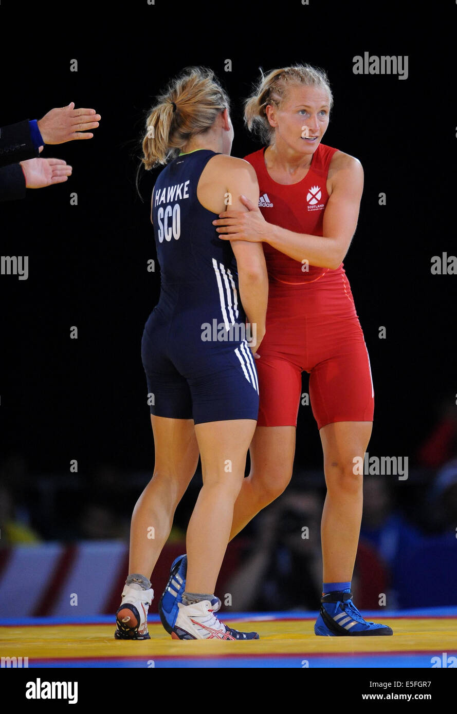 SHANNON HAWKE (BLUE) & JAYNE C WRESTLING SECC GLASGOW SCOTLAND 30 July ...