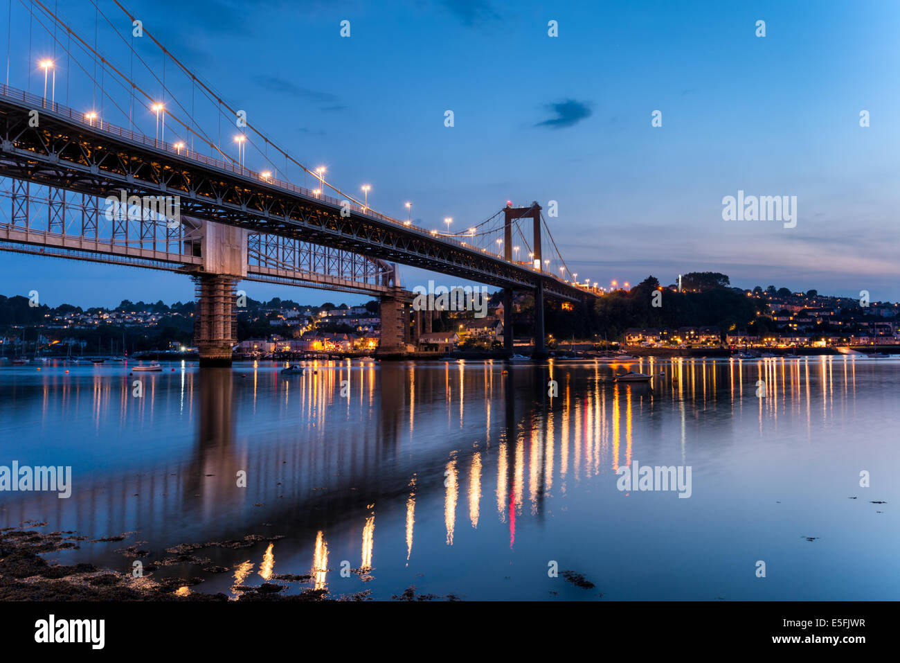 The Tamar Bridge a suspension bridge spanning the esturary of the river ...