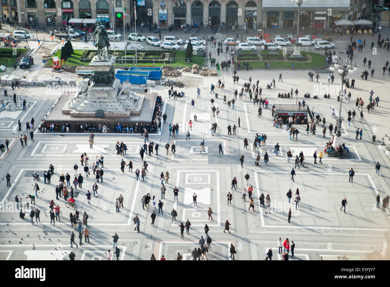 Duomo square from above in Milan, Italy Stock Photo - Alamy