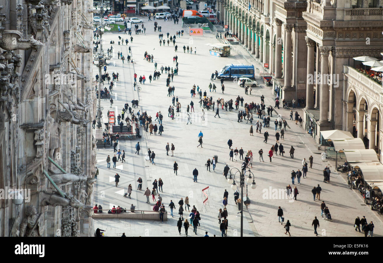 Duomo square from above in Milan, Italy Stock Photo - Alamy