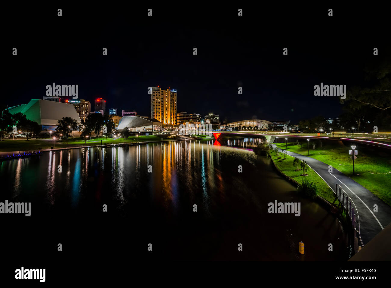 The new Riverbank foot bridge spans the picturesque River Torrens in ...