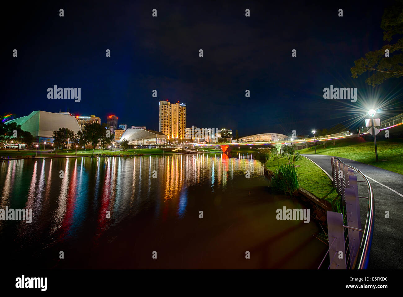 The new Riverbank foot bridge spans the picturesque River Torrens in ...