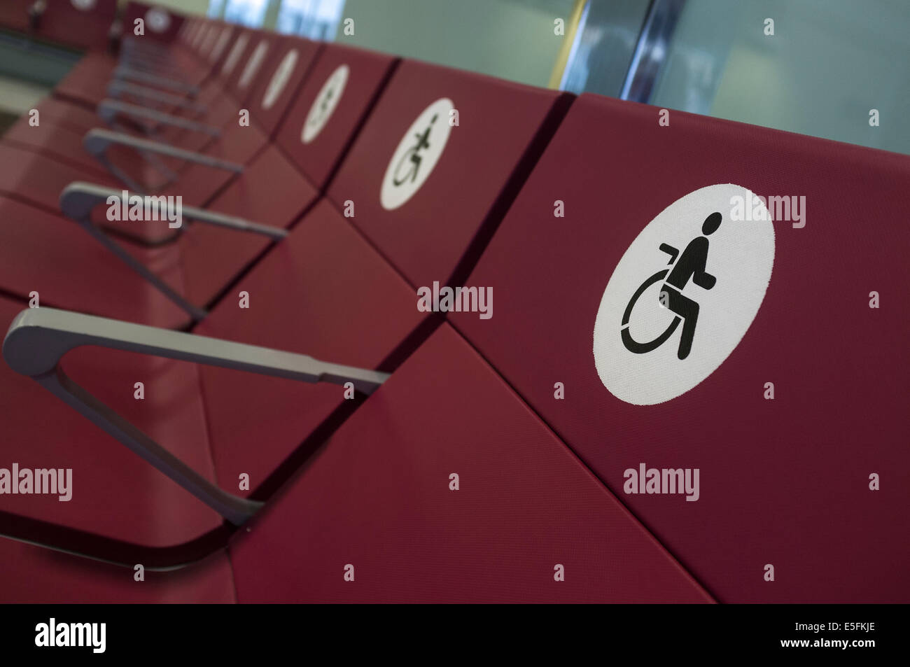 Reserved seating area for disabled people in the airport at Tenerife ...
