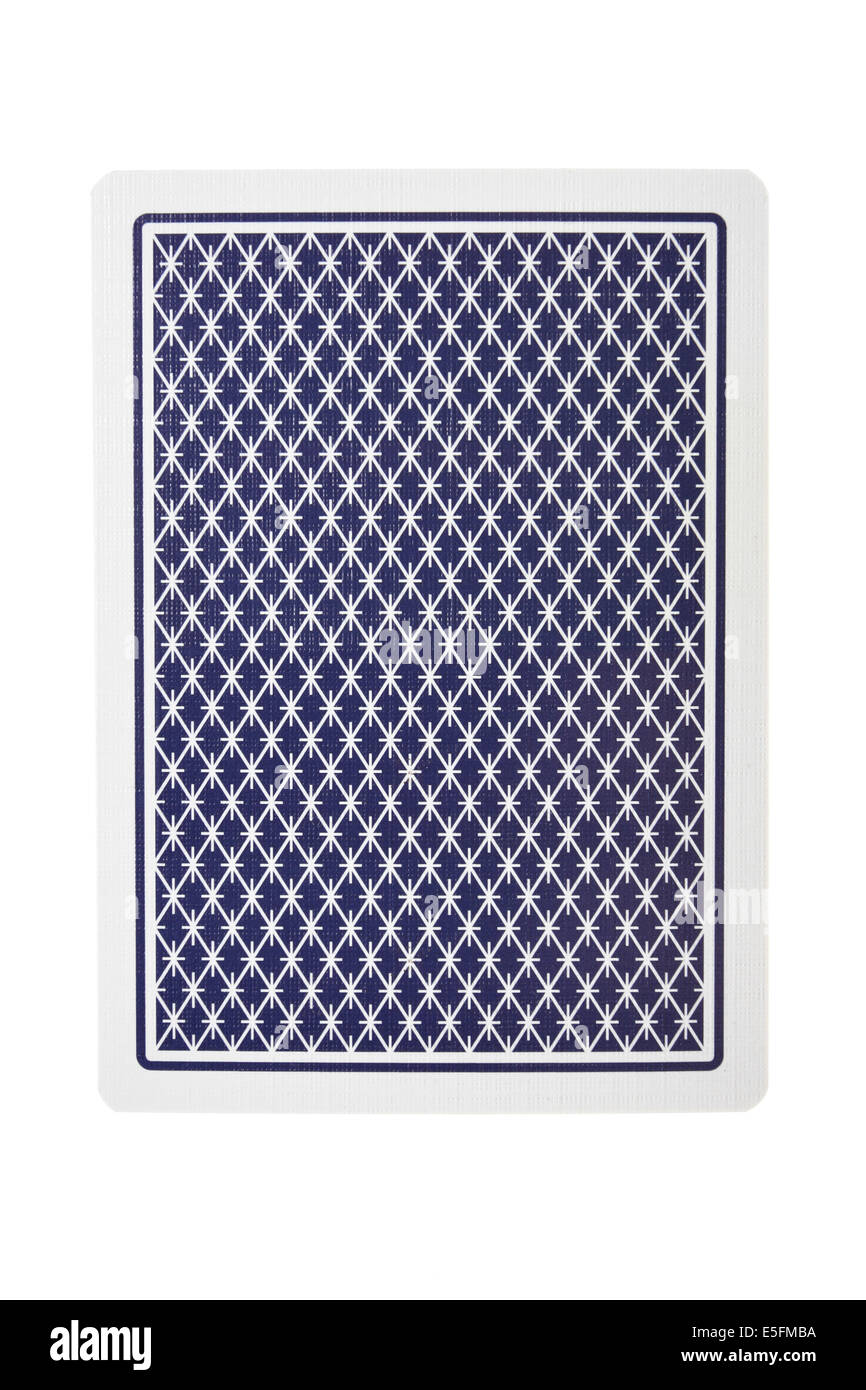 Playing card from back isolated over white background Stock Photo - Alamy