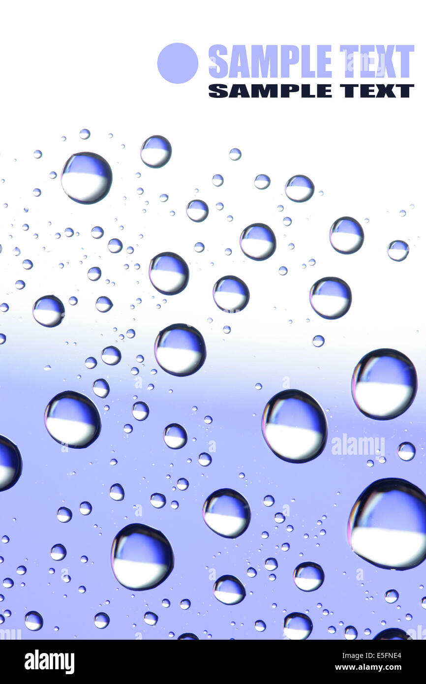 Blue water drops close Cut Out Stock Images & Pictures - Alamy