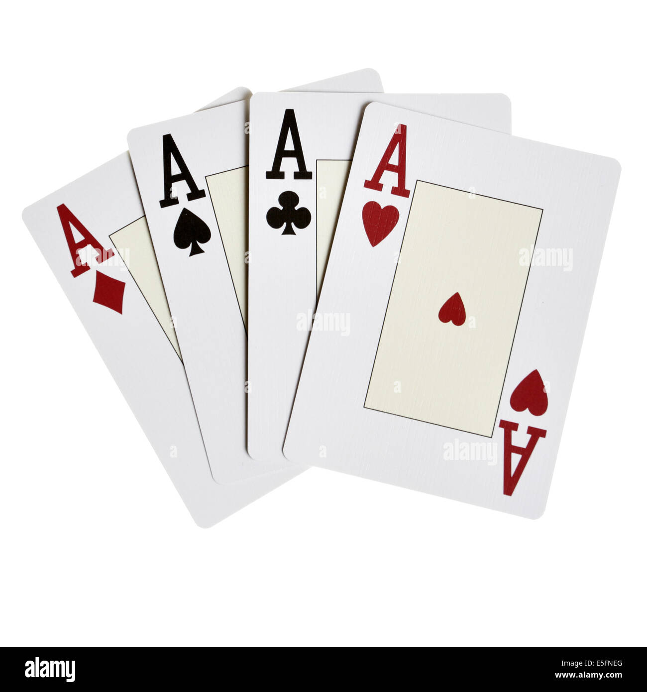 Four aces close-up isolated over white background Stock Photo - Alamy