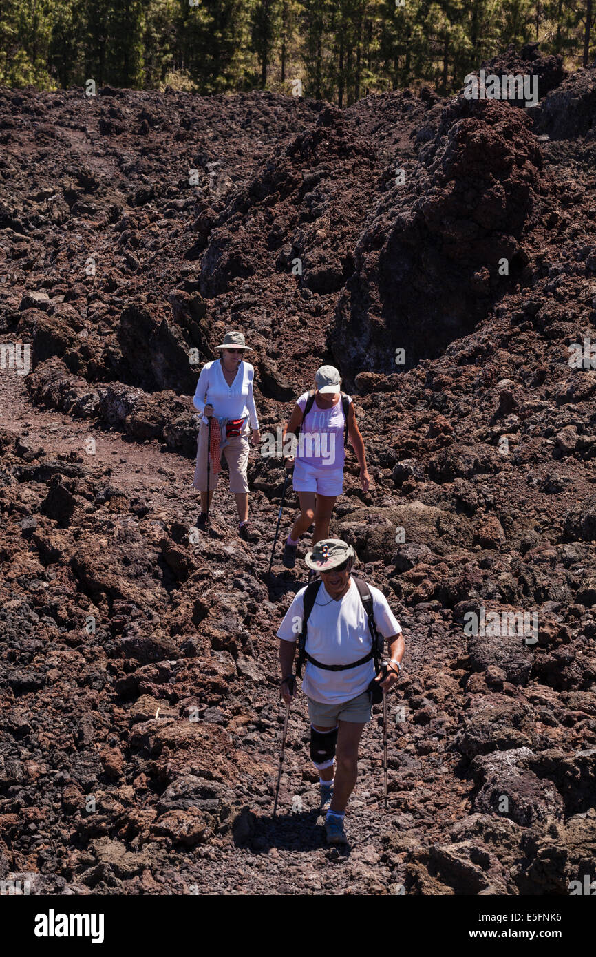 Walking in the Chinyero area of Santiago del teide, site of the last ...
