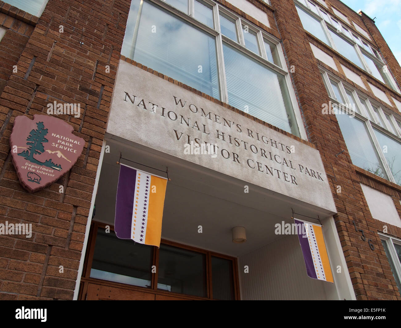 Entrance to Women's Rights National Historical Park in Seneca Falls, NY ...