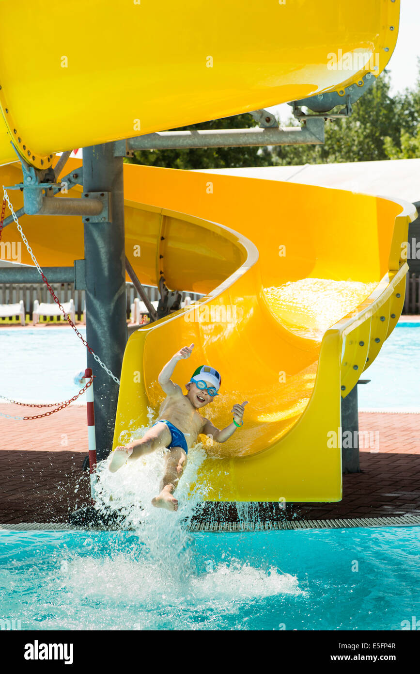 Boy water slide hi-res stock photography and images - Alamy