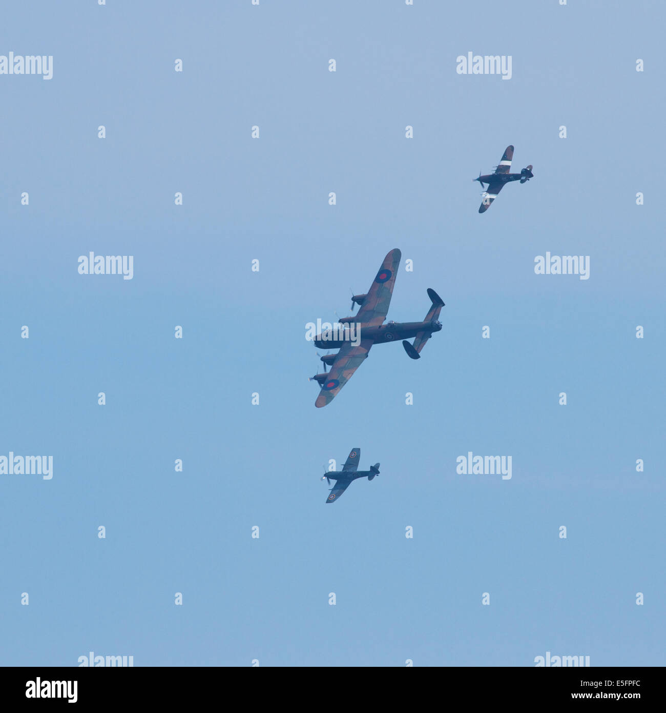 The Battle of Britain Memorial Flight flying at Sunderland 2014 Stock ...