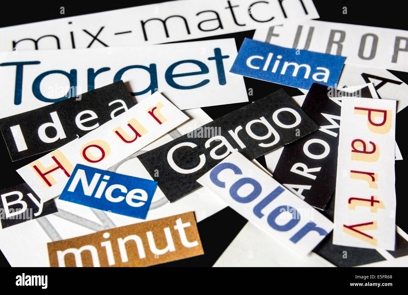 Newspaper print cuttings alphabet hi-res stock photography and images ...