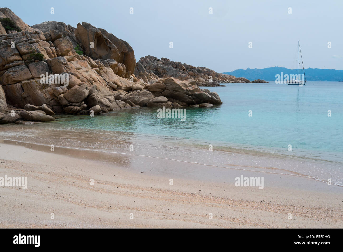 Beach of Cala Coticcio in Caprera island, Sardinia, Italy Stock Photo ...