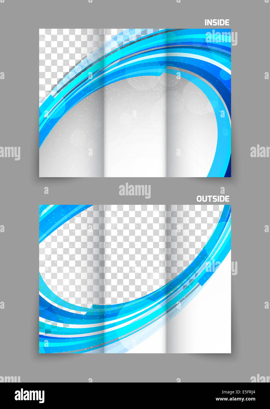 Blue tri fold brochure Stock Photo - Alamy