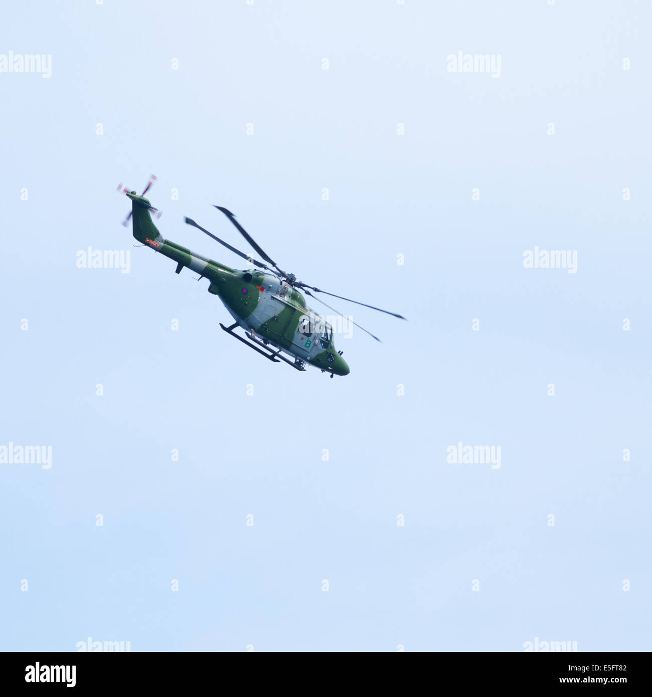 A British Army Lynx Helicopter flying at Sunderland 2014 Stock Photo ...