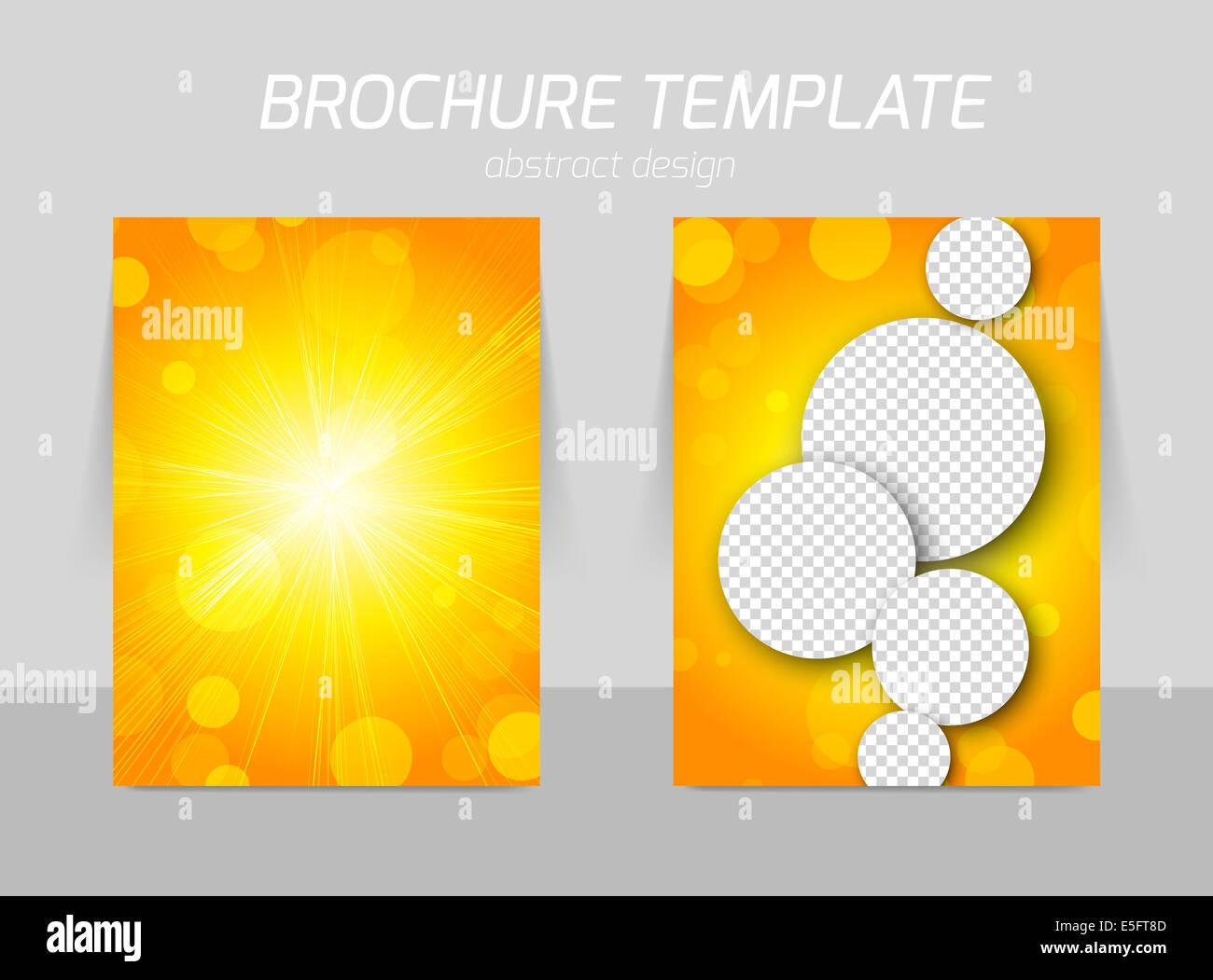 Orange flyer template design Stock Photo - Alamy