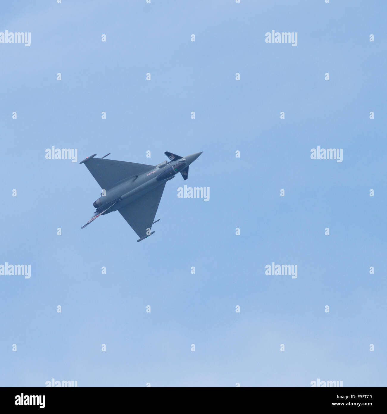 The RAF Typhoon display team flying at the Sunderland Airshow 2014 ...