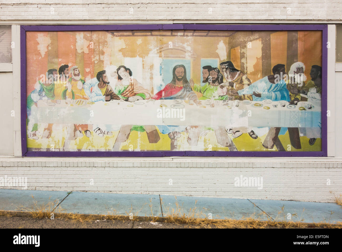 Last Supper Graffiti on the wall of an urban building Stock Photo - Alamy