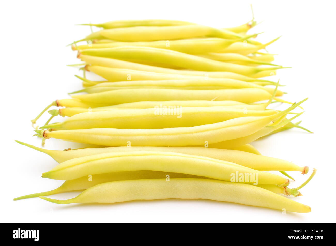 Closeup of fresh yellow beans isolated on white background Stock Photo ...