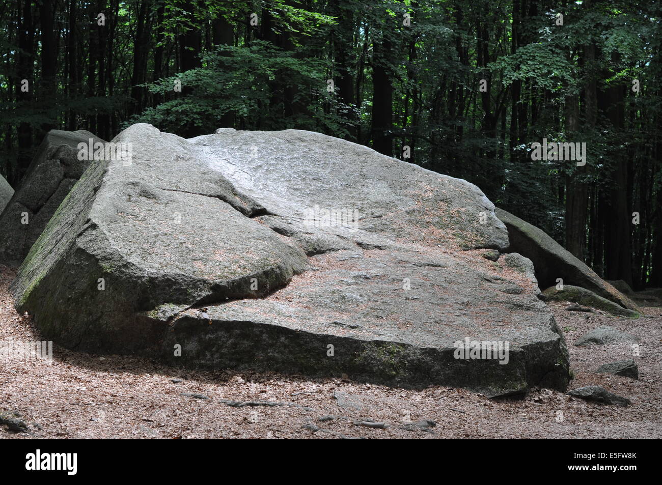 Massive granite rock, Felsenmeer, Odenwald, Germany. Ancient Roman ...