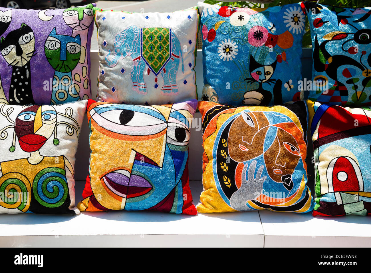 KAS, TURKEY View of decorative cushions at Kervan carpet shop Stock ...