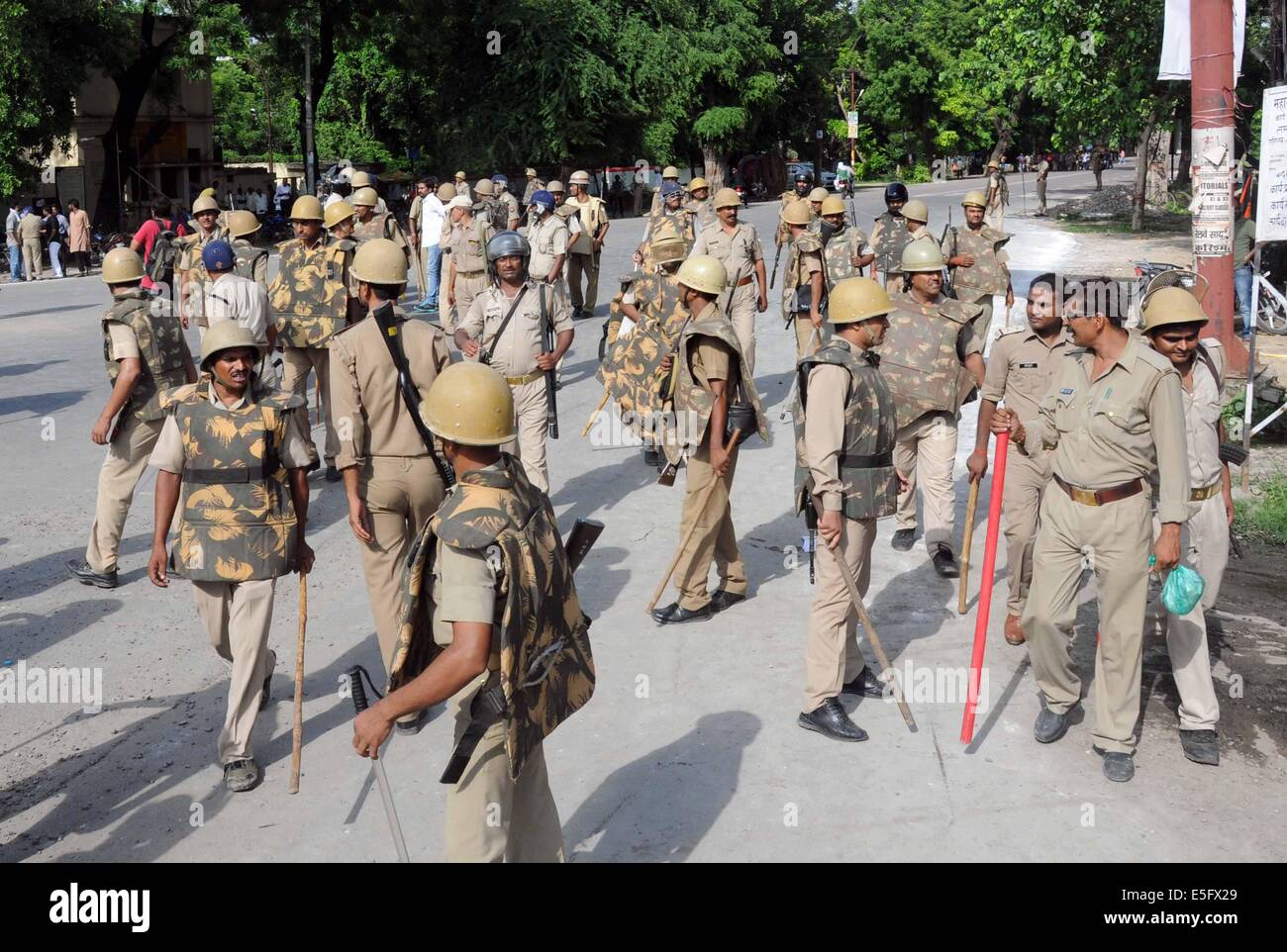 Allahabad, India. 30th July, 2014. Police lathi charge on ABVP students ...