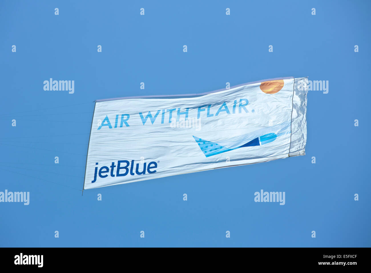 Banner Towing Aircraft Tows Aerial Advert Over Long Beach Waterfront On ...