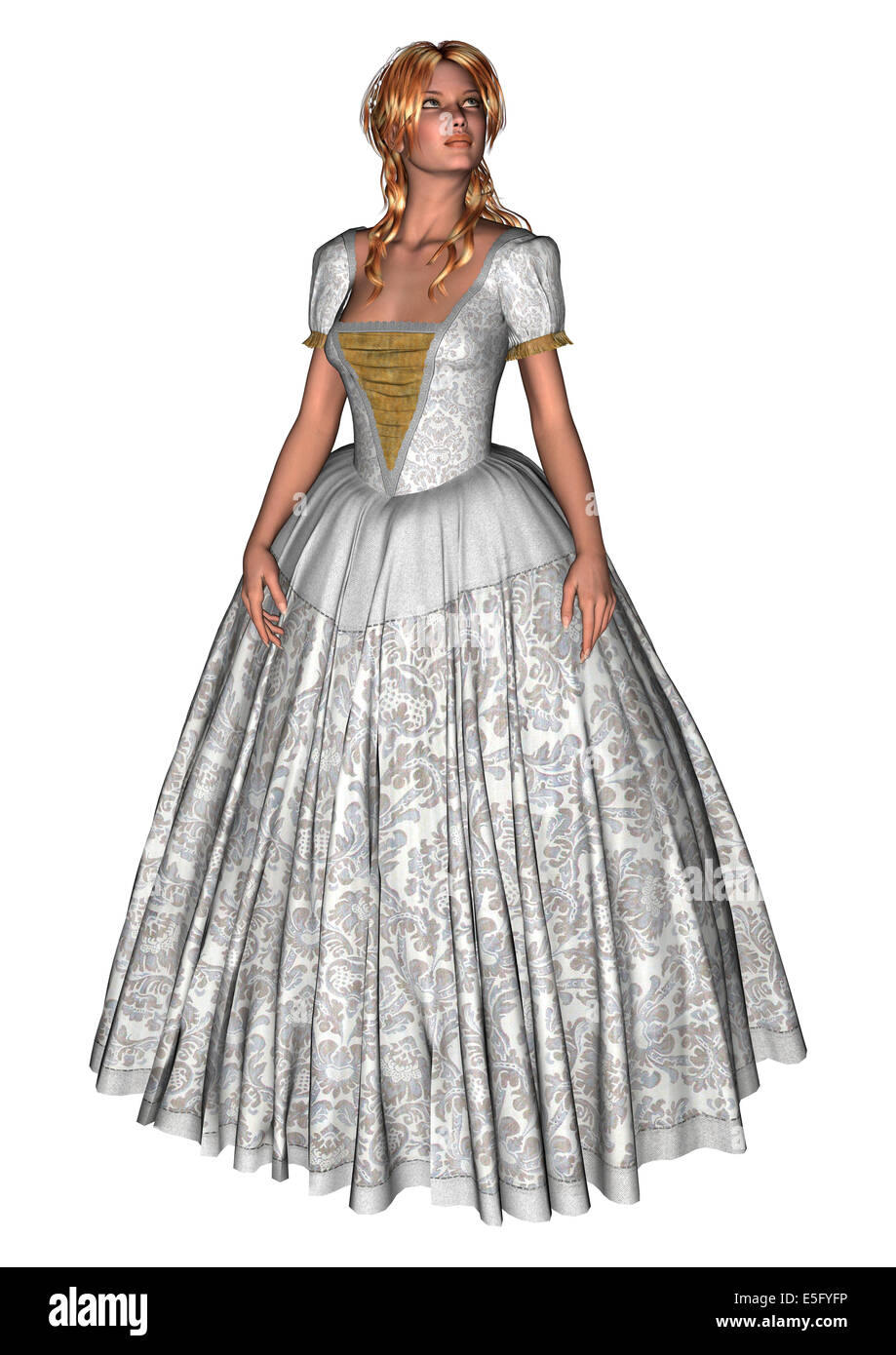 3D digital render of a beautiful fairy tale princess isolated on white ...