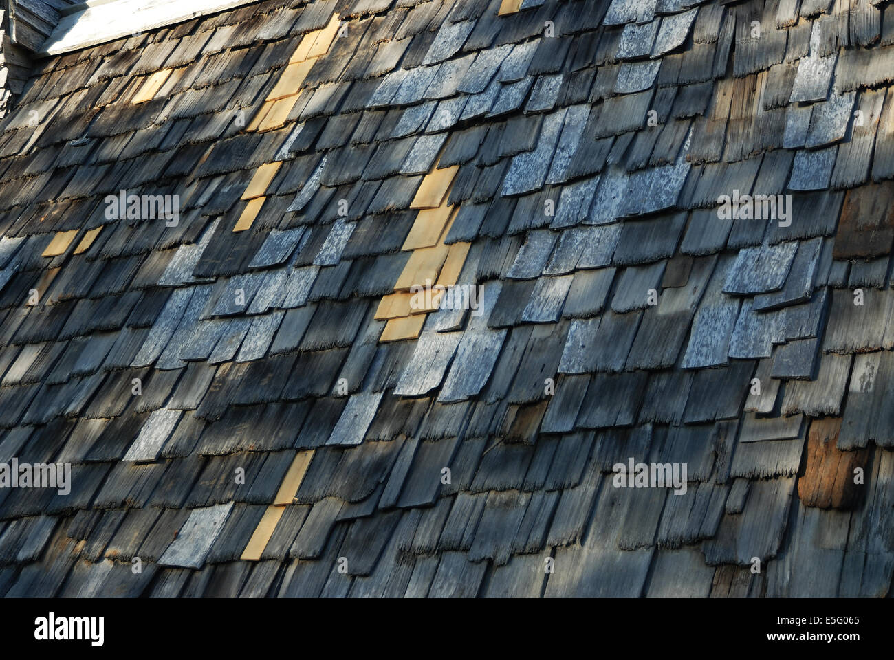 Sunlight on Roof Shingles Stock Photo - Alamy