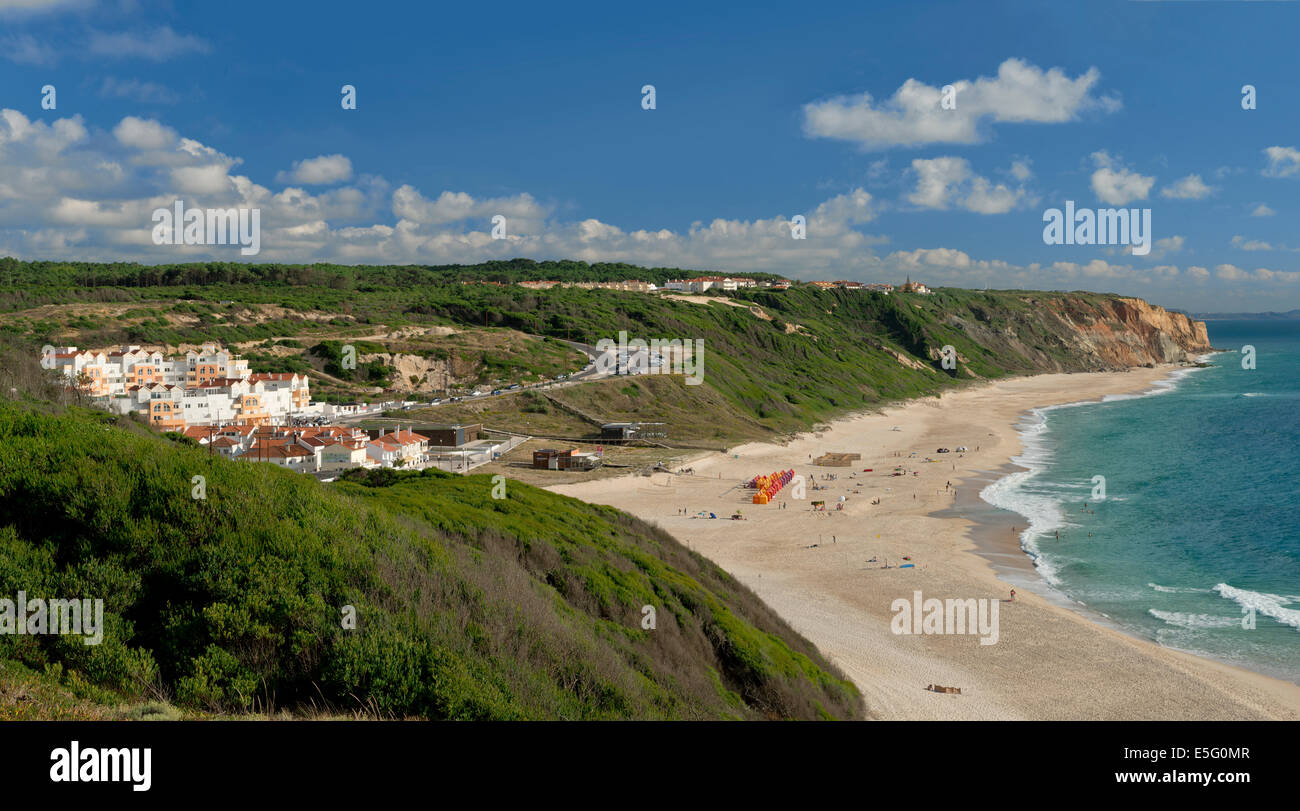 Praia da Légua beach, near Nazaré, Costa da Prata, Beira Litoral ...