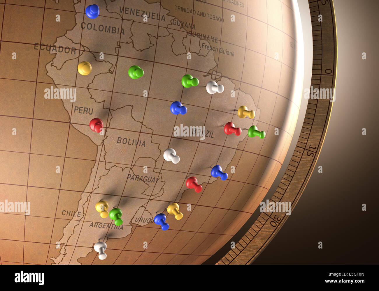 Globe earth brazil map hi-res stock photography and images - Alamy