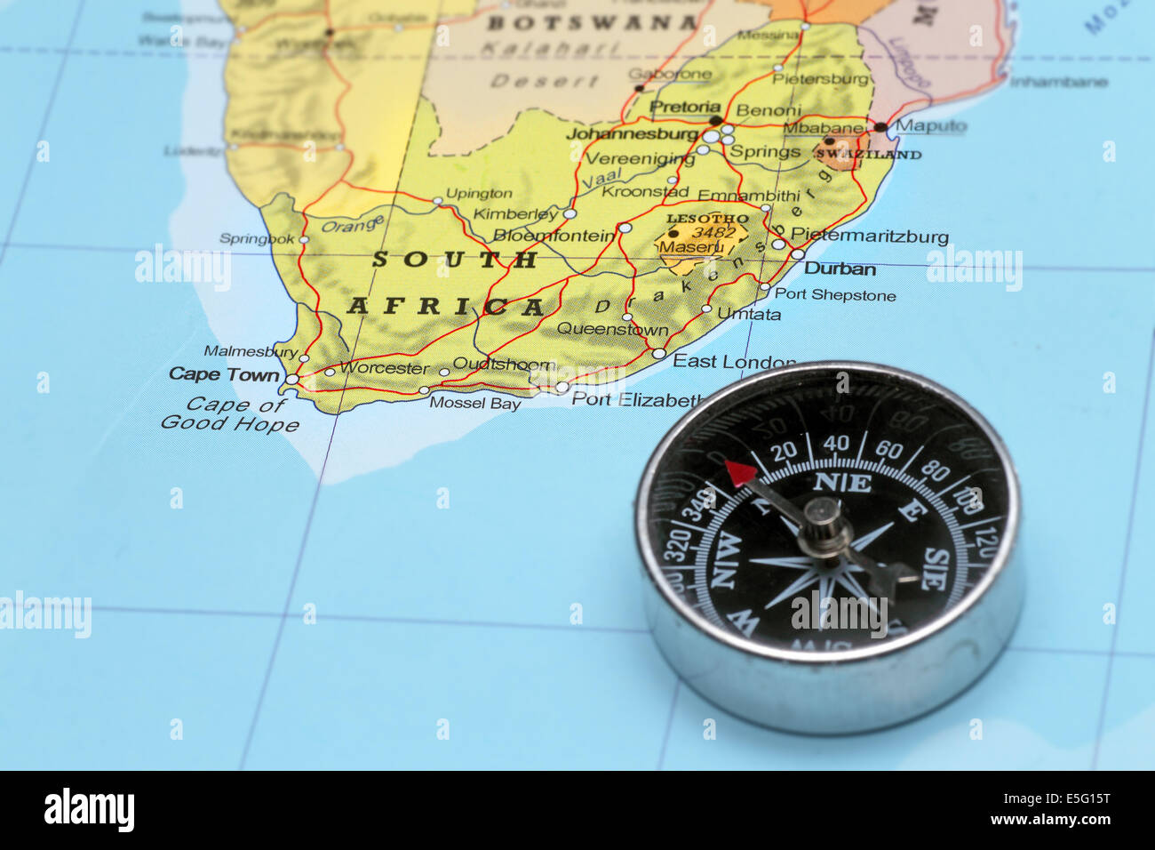 Map and compass africa hi-res stock photography and images - Alamy