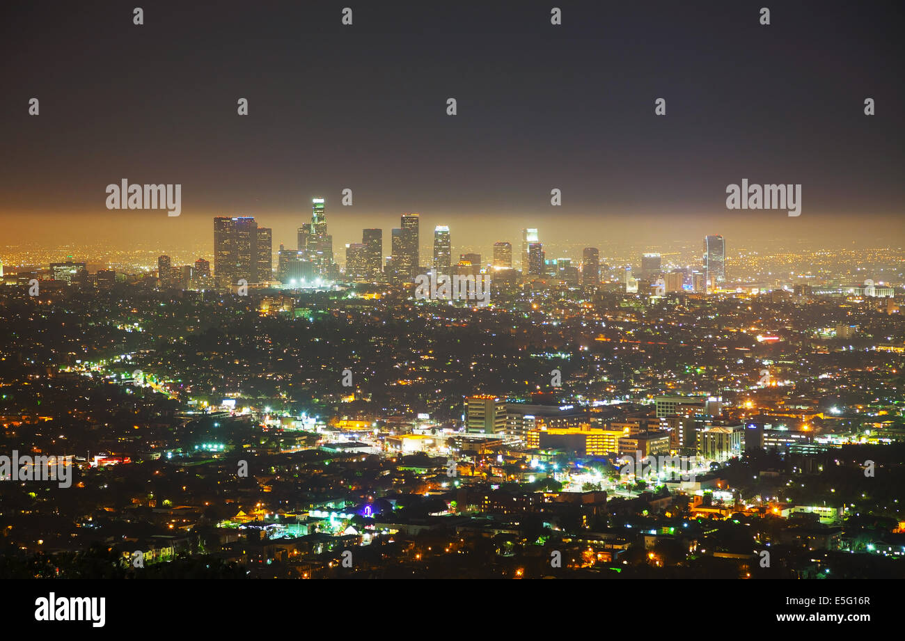 Los angeles night view skyline hi-res stock photography and images - Alamy