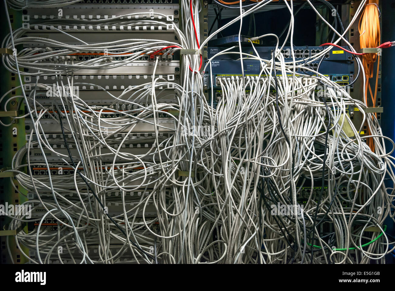 cables in a network system split Stock Photo - Alamy