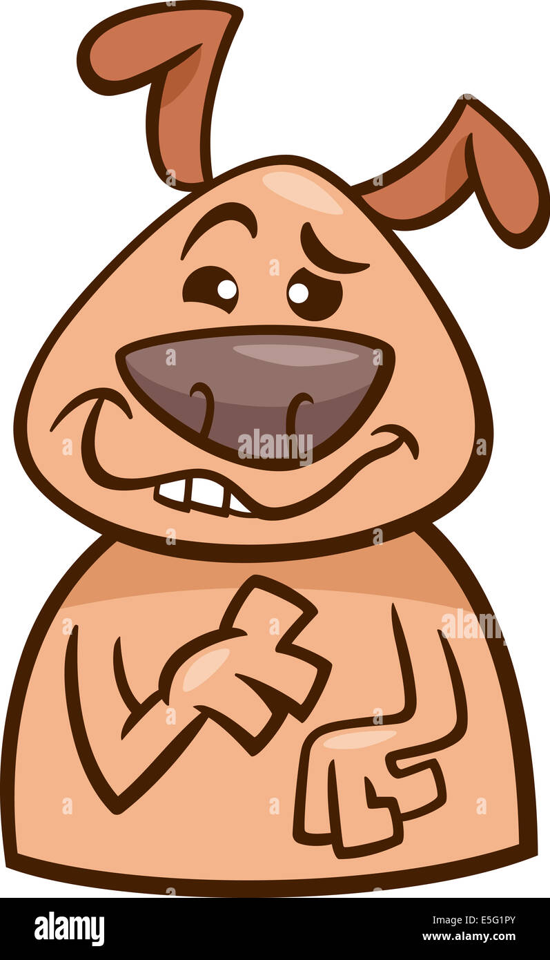 Cartoon Illustration of Funny Dog Expressing Goofy Mood or Emotion ...