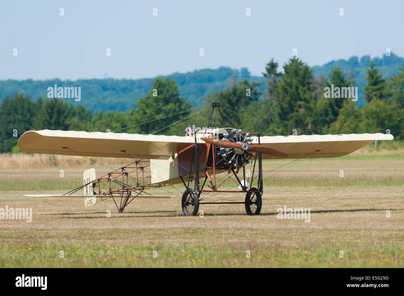 Replica of old plane Bleriot XI, France Stock Photo - Alamy