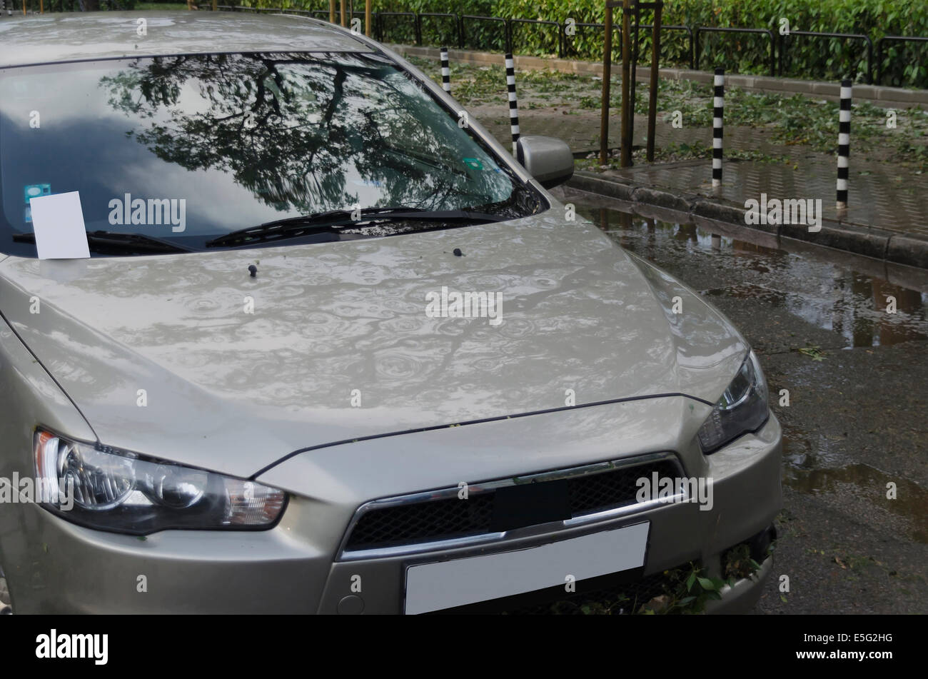 Car after heavy hail Stock Photo - Alamy